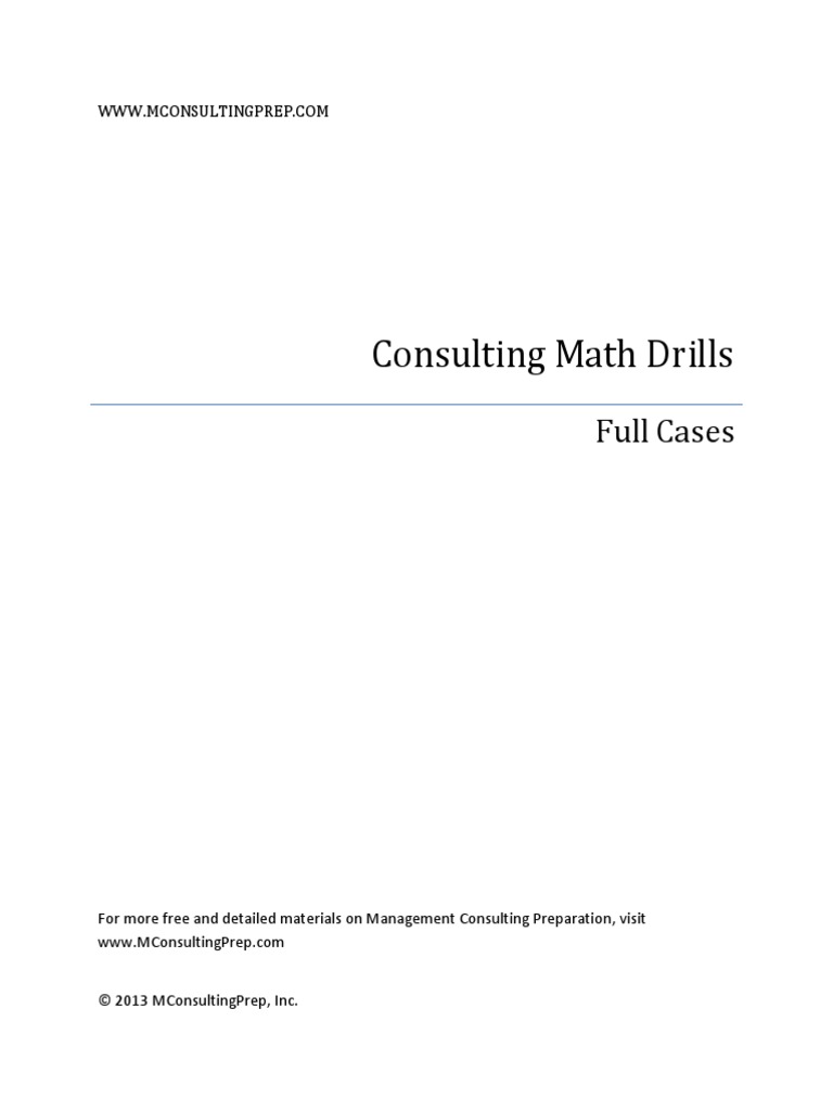 Consulting Math Drills Full Cases v6.2 PDF | PDF | Workweek And Weekend ...