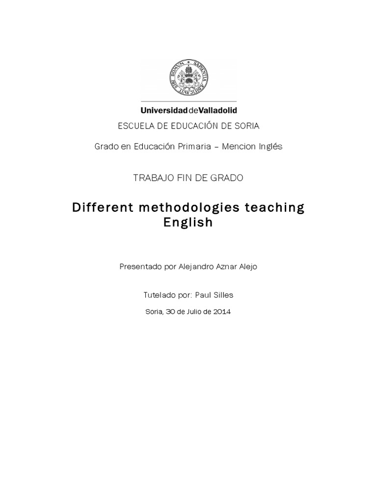 Different Methodologies Teaching English | PDF | Second Language | Teachers