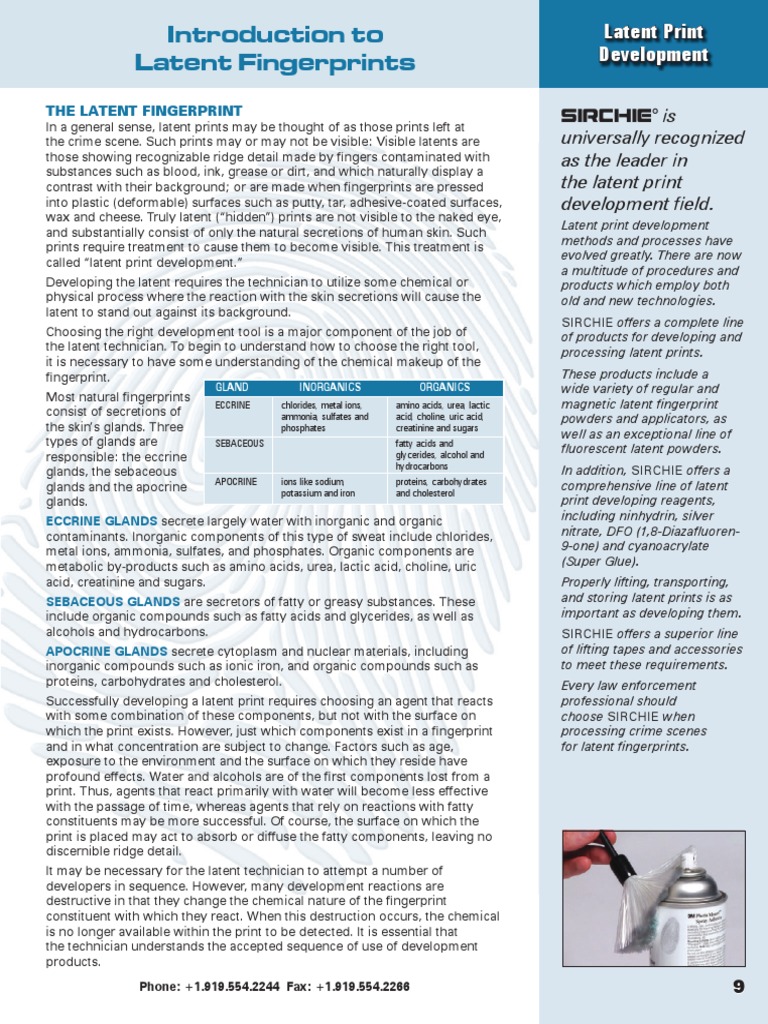 02 Latent Print | PDF | Fingerprint | Crime Scene