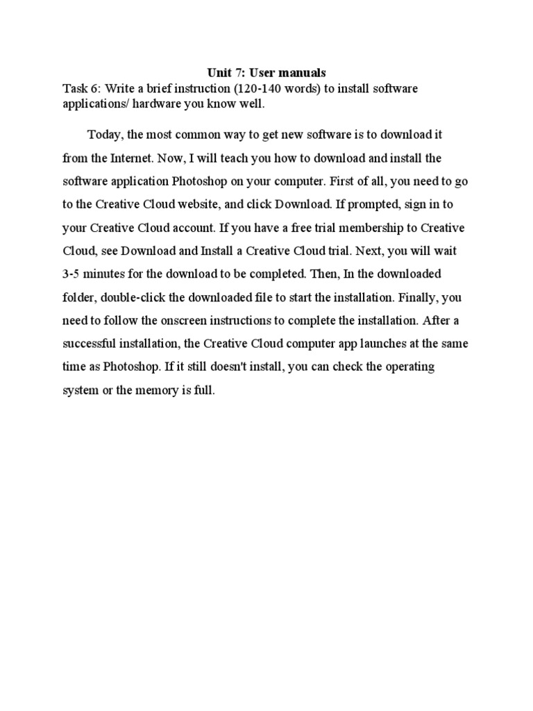 Unit 7: User Manuals | PDF