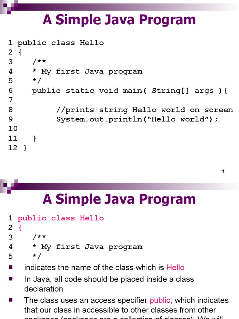 A Simple Java Program | PDF | Computing And Information Technology ...