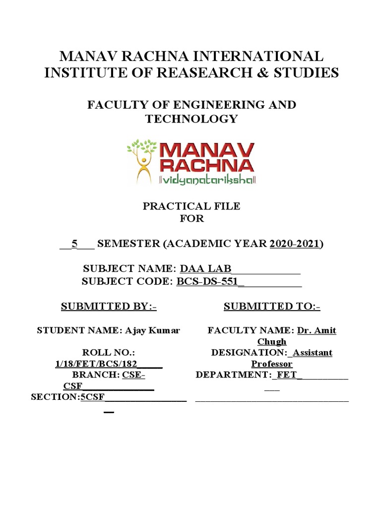 Manav Rachna International Institute of Reasearch & Studies: Faculty of ...