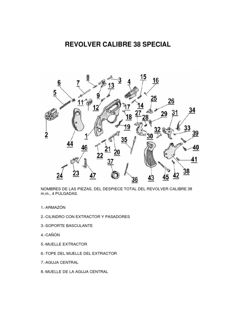 Despiece_Revolver | Revólver | Cartucho (armas de fuego)