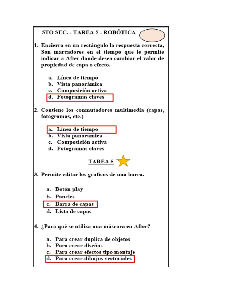 Solucionario 5 - Robotica 5to Secundaria | PDF