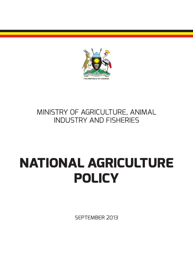 National Agriculture Policy: Ministry of Agriculture, Animal Industry ...