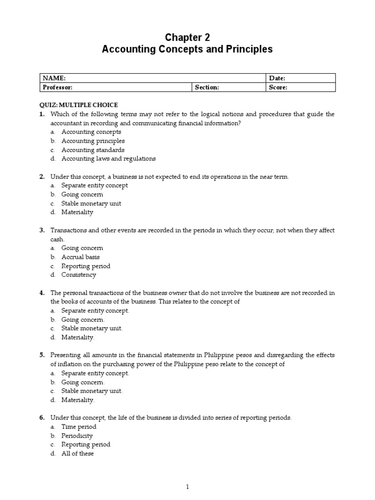 Accounting Concepts and Principles | PDF | International Financial ...