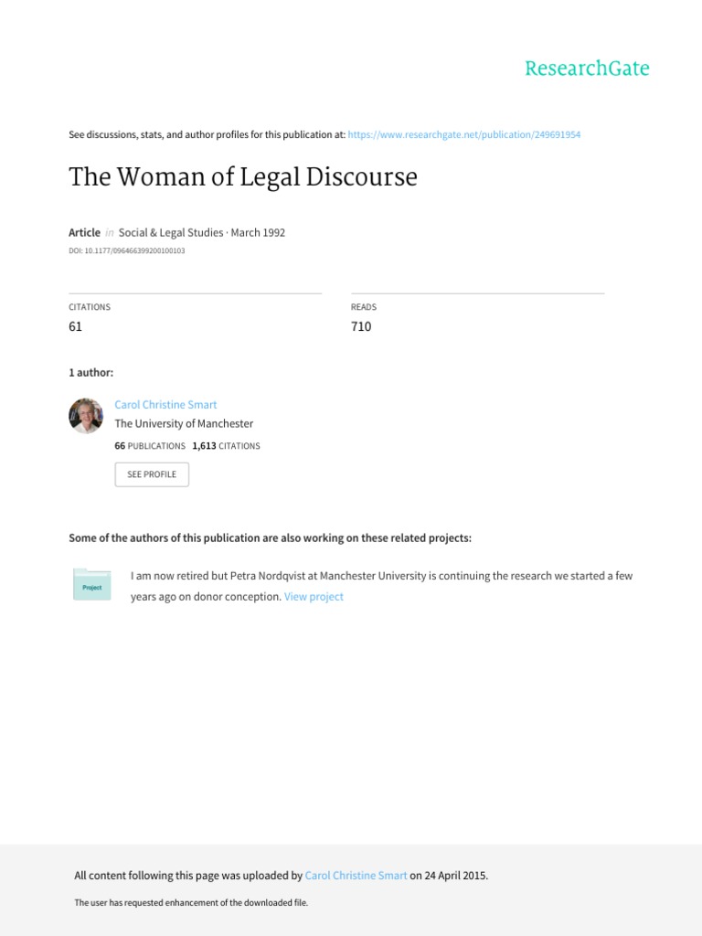 Women of Legal Discourse | PDF | Gender Studies | Feminism