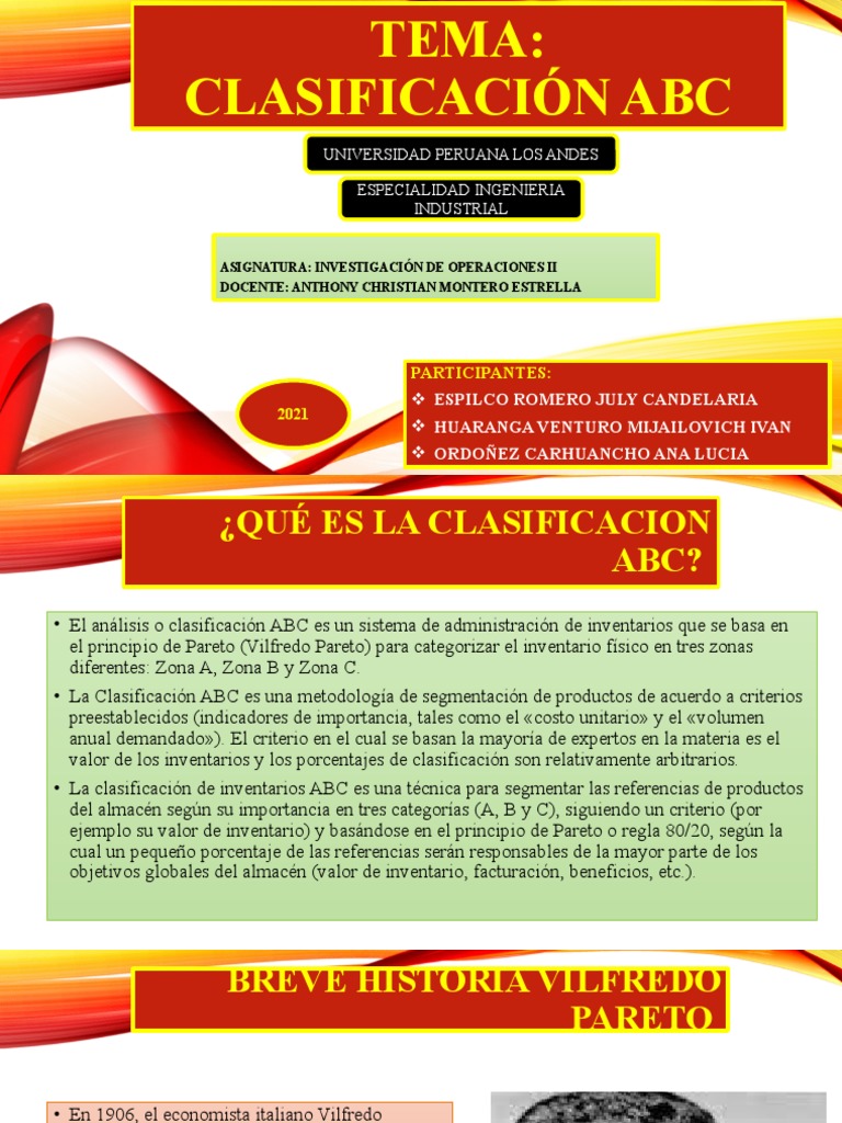 CLASIFICACION-ABC | Descargar gratis PDF | Inventario | Almacén