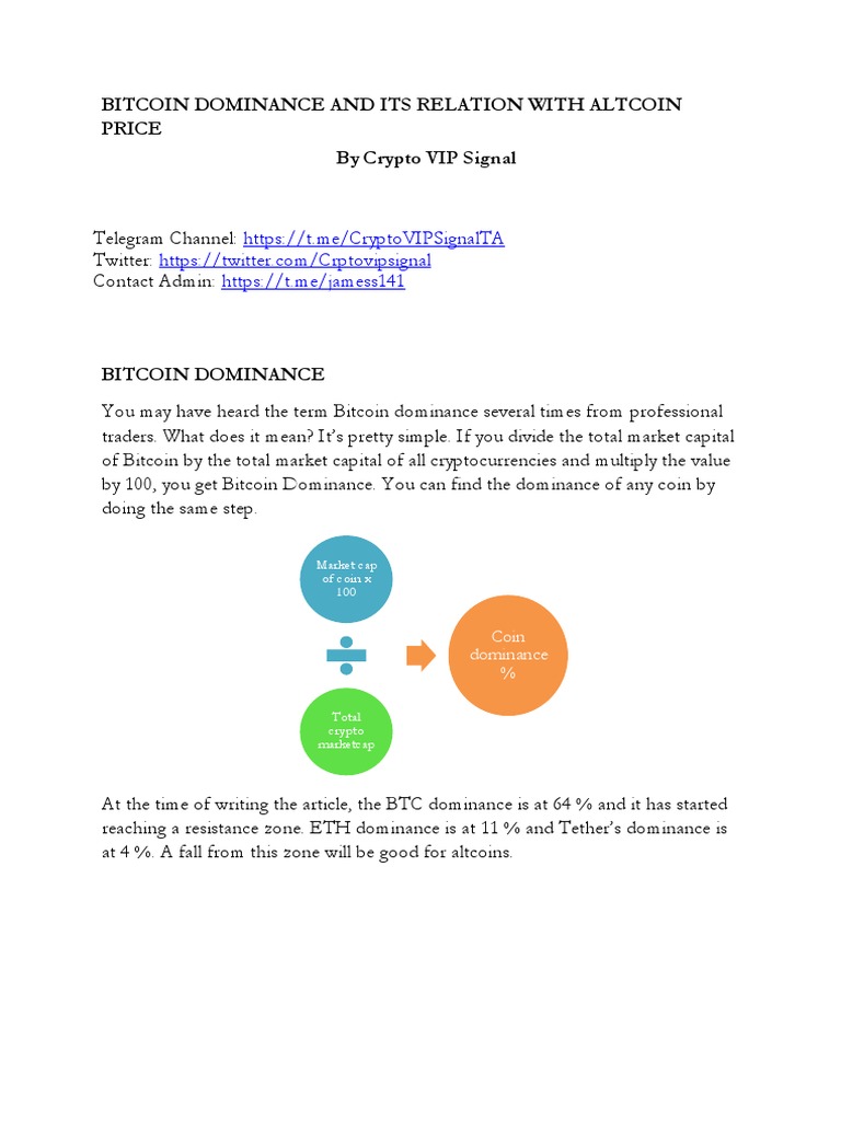Bitcoin Dominance and Its Relation With Altcoin Price | PDF | Cryptocurrency | Bitcoin