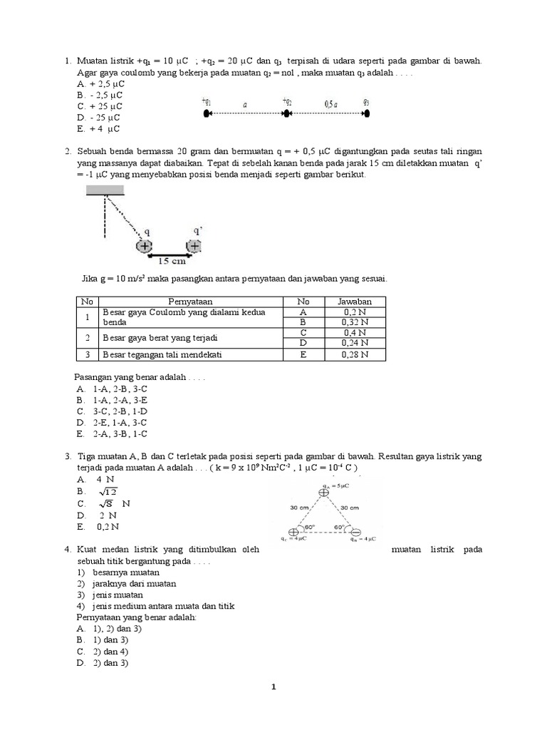 Latihan Soal PTS FISIKA Kelas XII | PDF