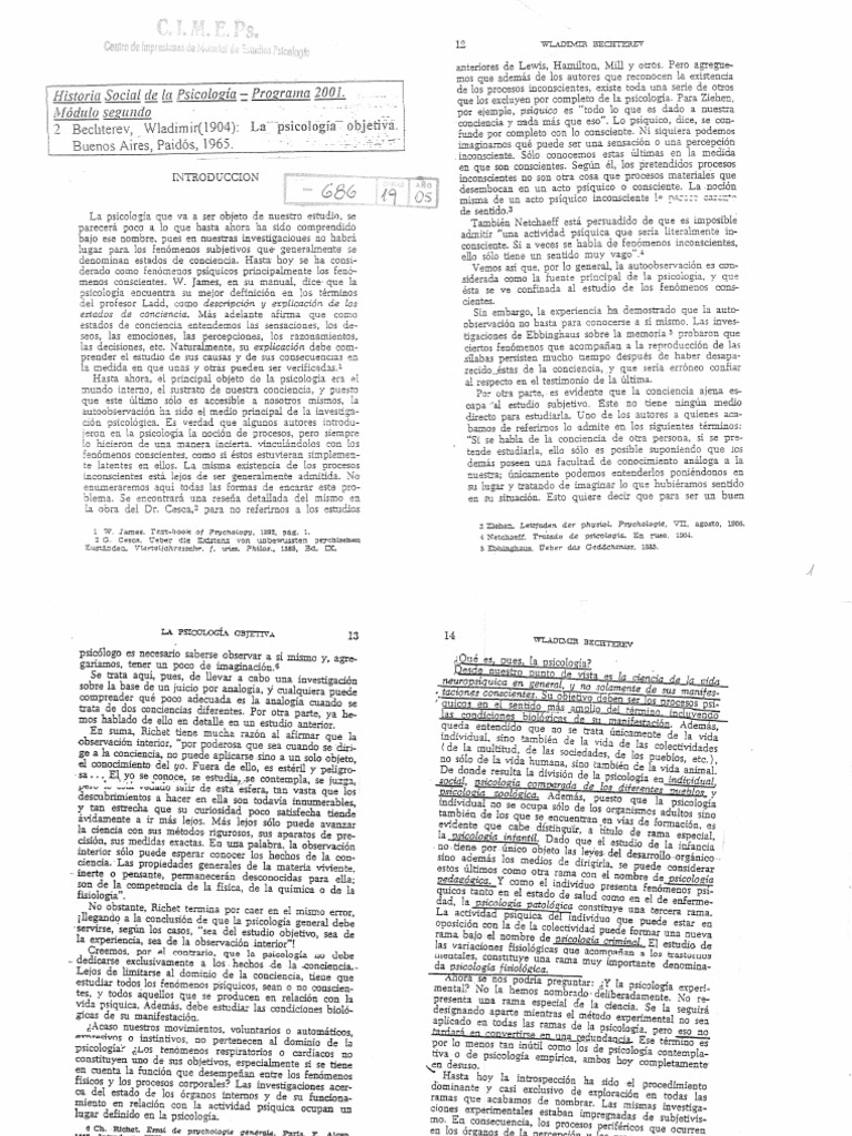 Bechterev - Psicología Objetiva | PDF