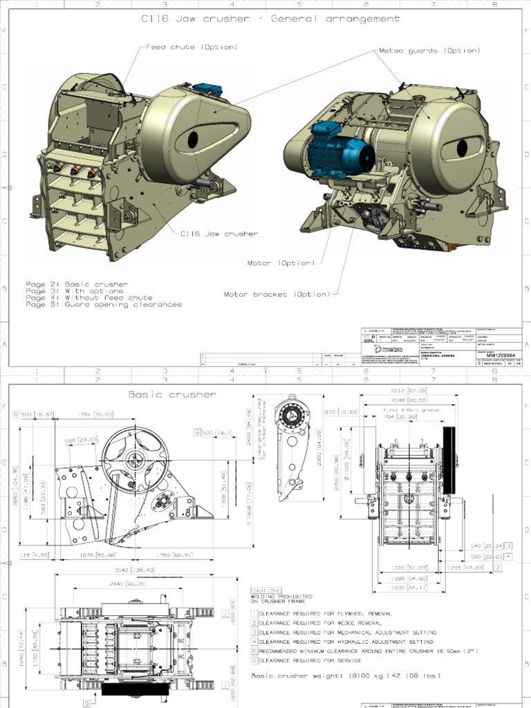 C116破碎机总装图 C116 Jaw Crusher General Assembly | PDF | Belt (Mechanical ...
