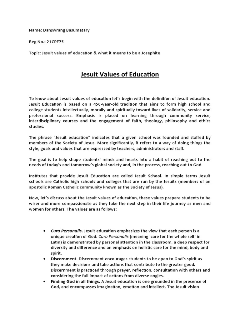 Jesuit Values of Education | Download Free PDF | Society Of Jesus ...