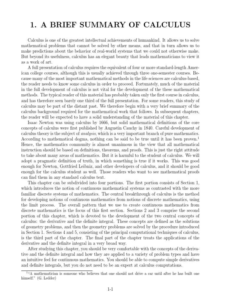 A Brief Summary of Calculus | PDF | Derivative | Integral