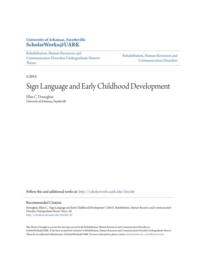 Sign Language and Early Childhood Development | PDF | Hearing Loss ...