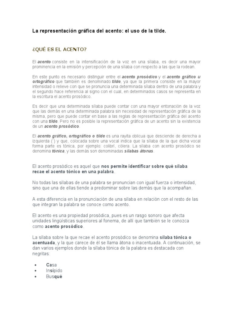 Tarea en Grupo de Ortografía | PDF | Estrés (lingüística) | Vocal