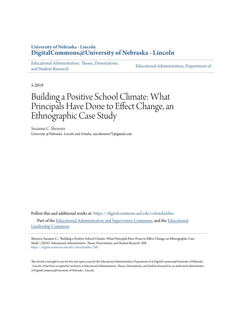 Positive School Climate: Principal Strategies | PDF | Leadership | Teachers