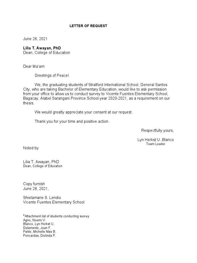 Letter of Request | PDF