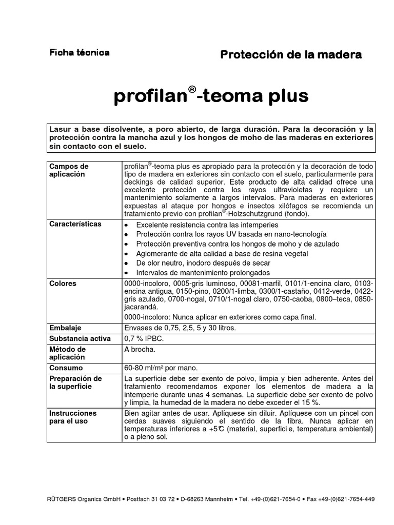 Colores y Aplicaciones de Profilan | PDF