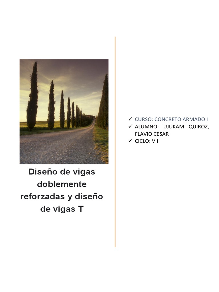 Informe de Diseño de Vigas Doblemente Reforzadas y Diseño de Vigas T | Descargar gratis PDF ...
