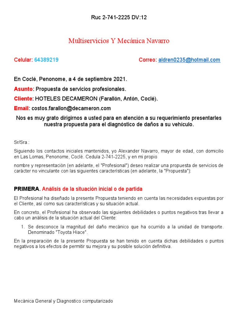 Propuesta Decameron | PDF | Bancos | Cliente