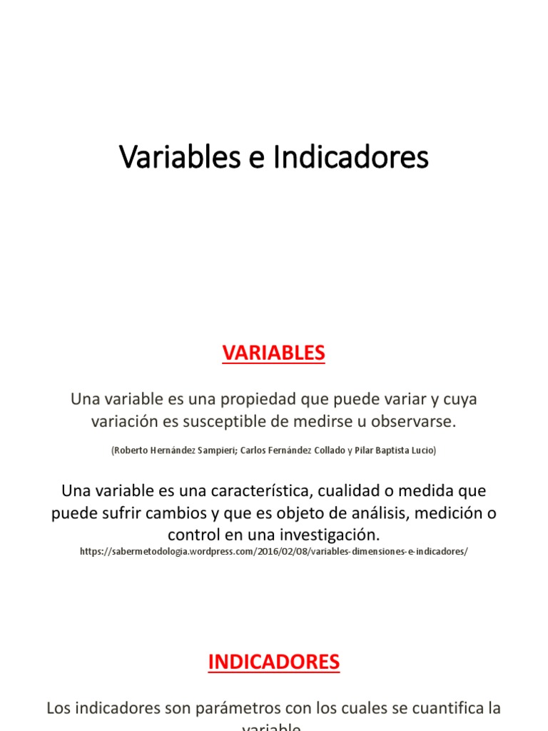 Variables, dimensiones, indicadores y niveles de medición: conceptos clave para el diseño de ...