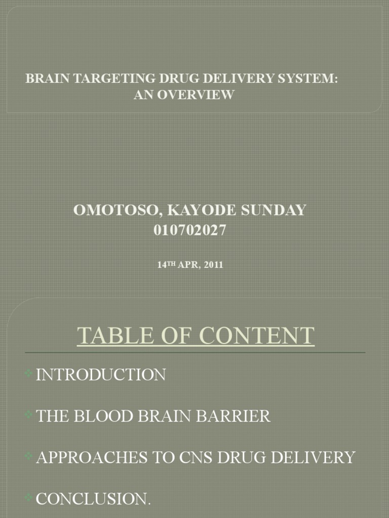 Brain Targeting Drug Delivery System | PDF | Animal Anatomy ...