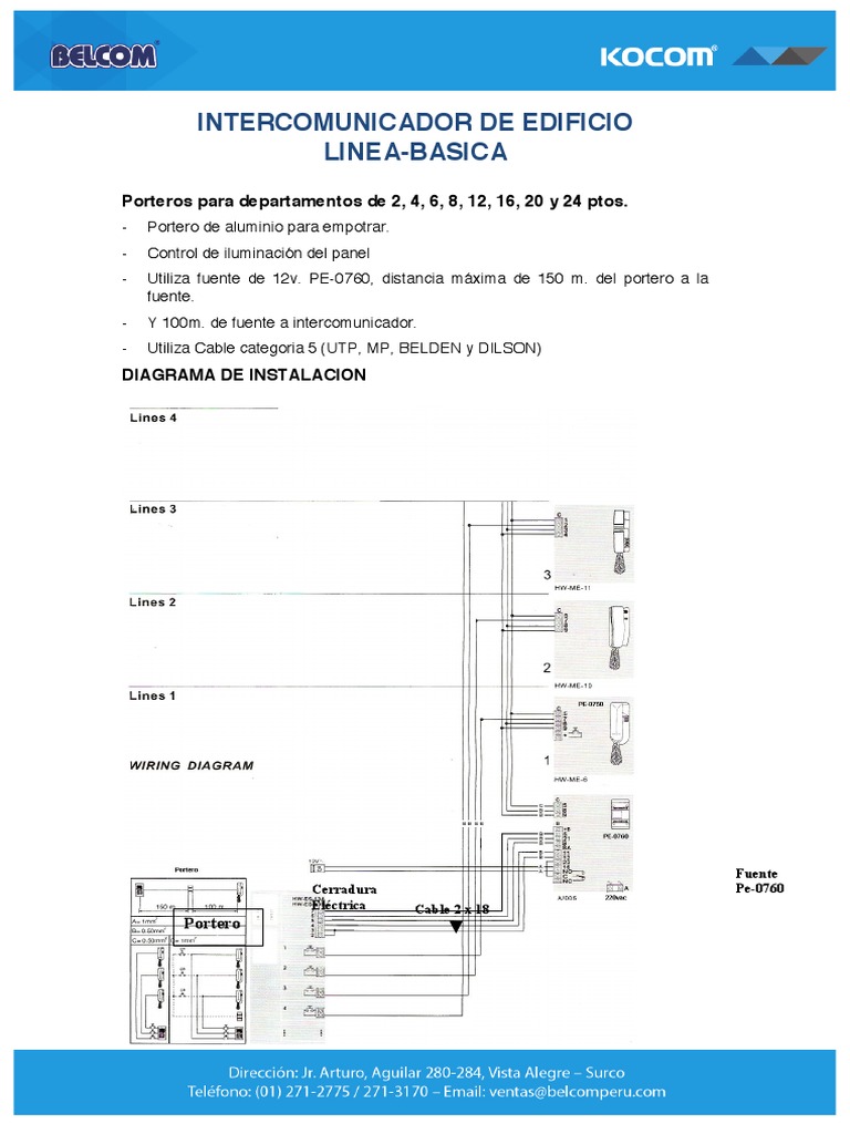 Diagrama Belcom Intercom | PDF