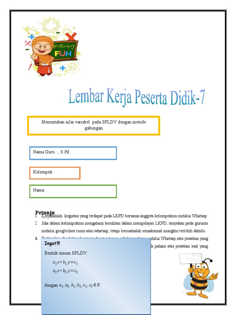 LKPD SPLDV | PDF