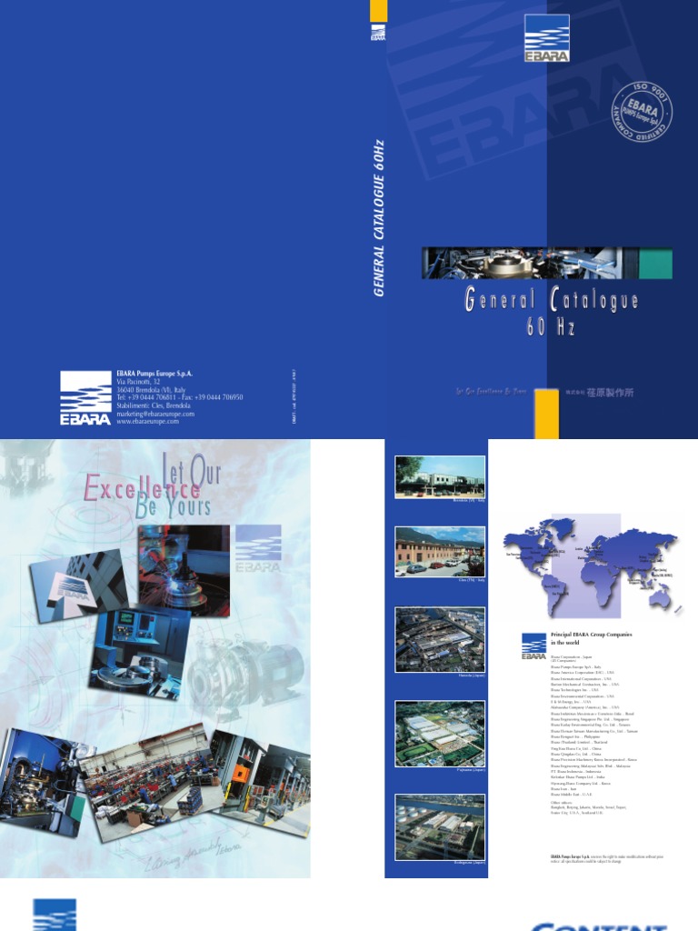 EBARA Pumps General Catalogue 60Hz | PDF | Pump | Water