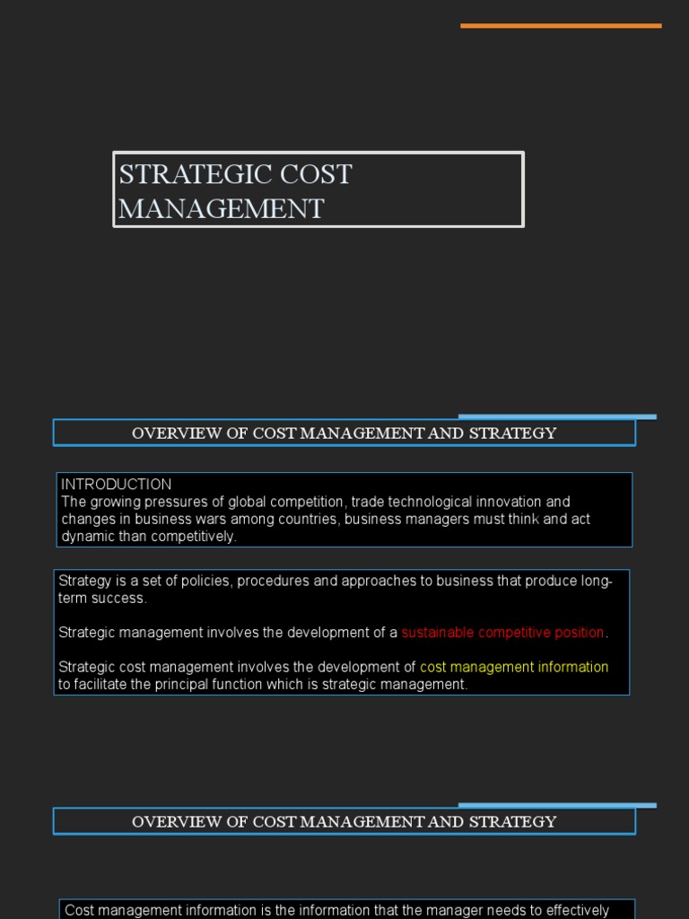 Strategic Cost Management 1 | PDF | Strategic Management | Accounting