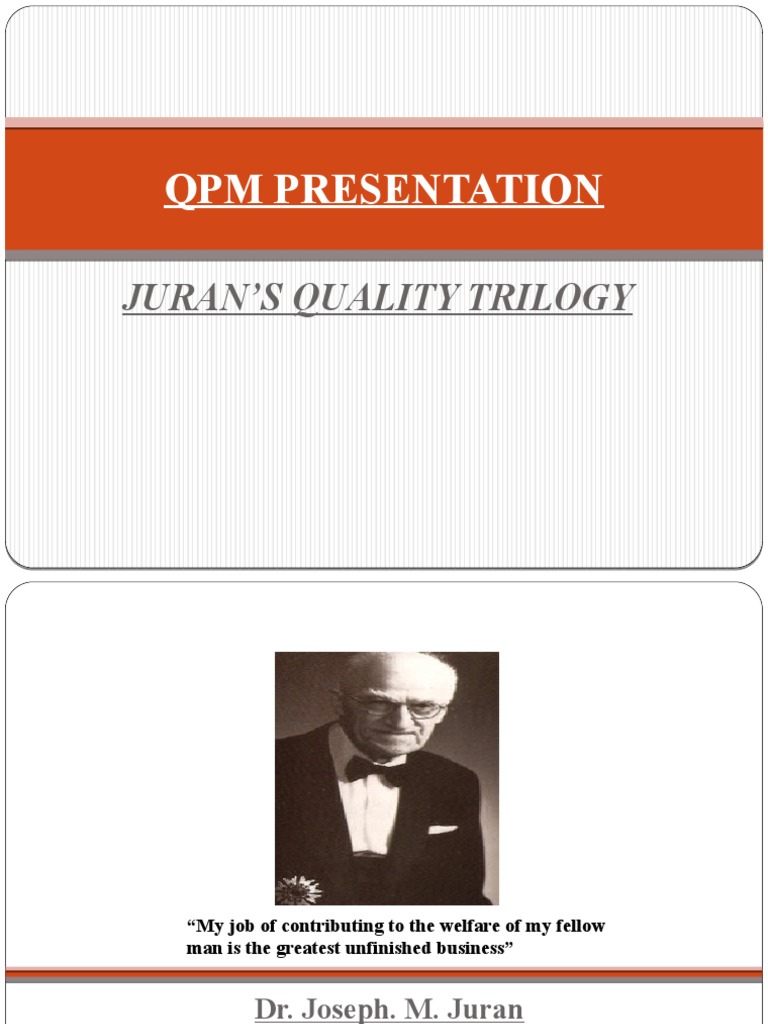 QPM Presentation: Juran'S Quality Trilogy | PDF | Business