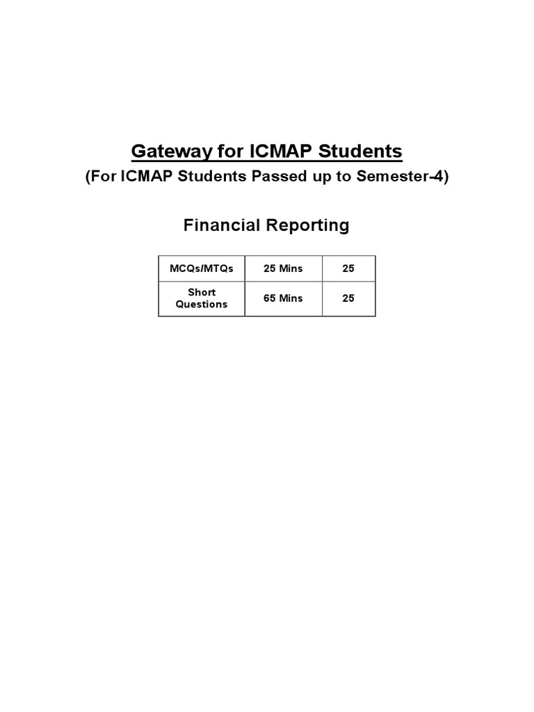 For ICMAP Students Passed Up To Semester-4 | PDF | Audit | Expense