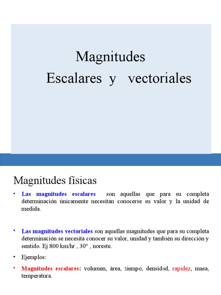 Magnitudes Escalares y Vectoriales | PDF | Vector Euclidiano | Fuerza
