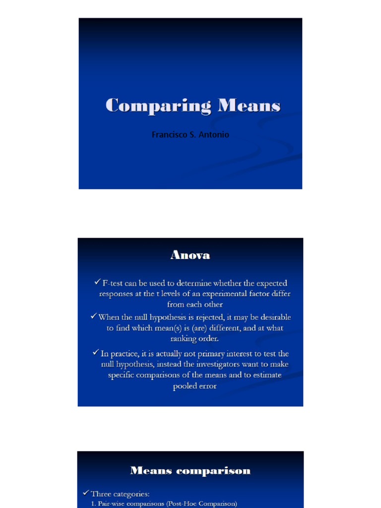 Comparison of Means | PDF