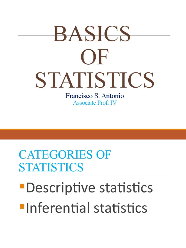 Introduction to Statistics Basics | PDF | Correlation And Dependence ...