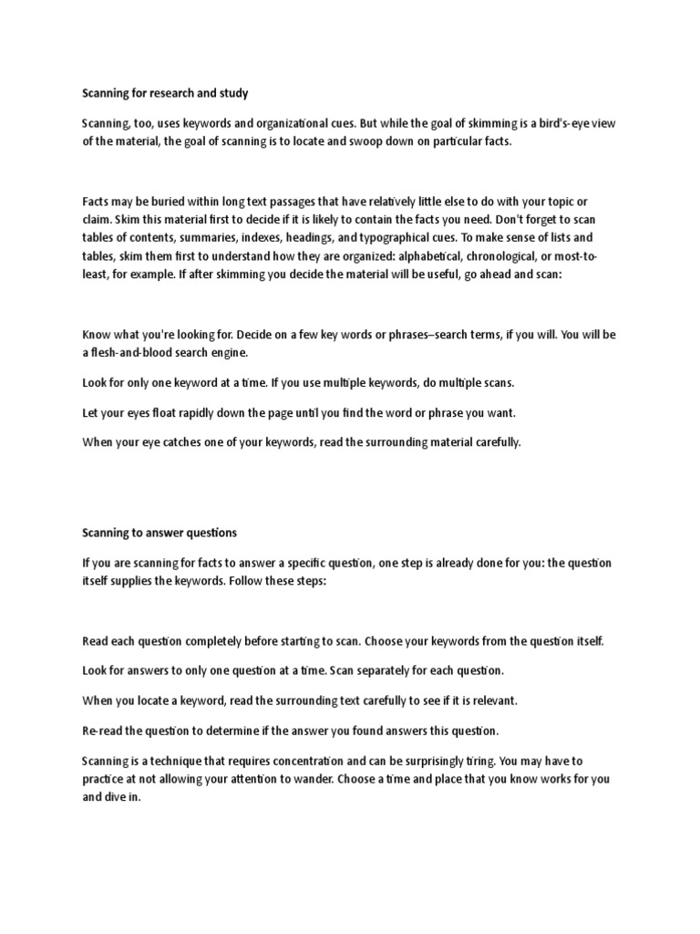 Effective Scanning Techniques for Research | PDF | Index Term | Question