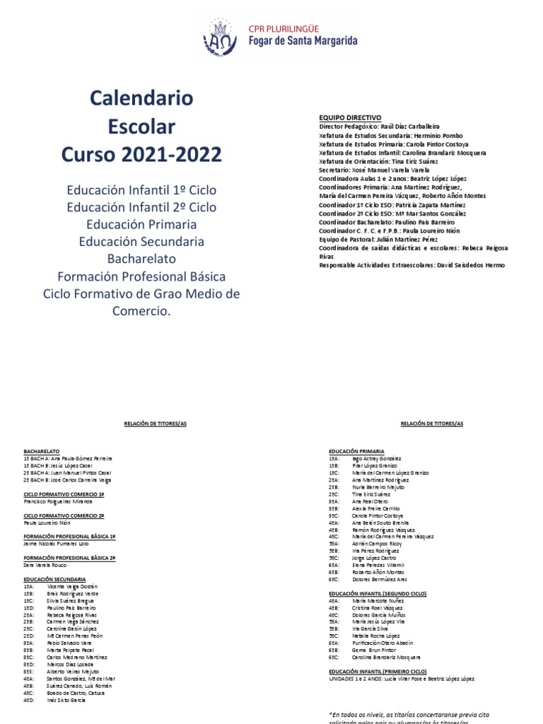 Calendario Escolar 2021-2022.20210924110915 | PDF | Desarrollo humano ...