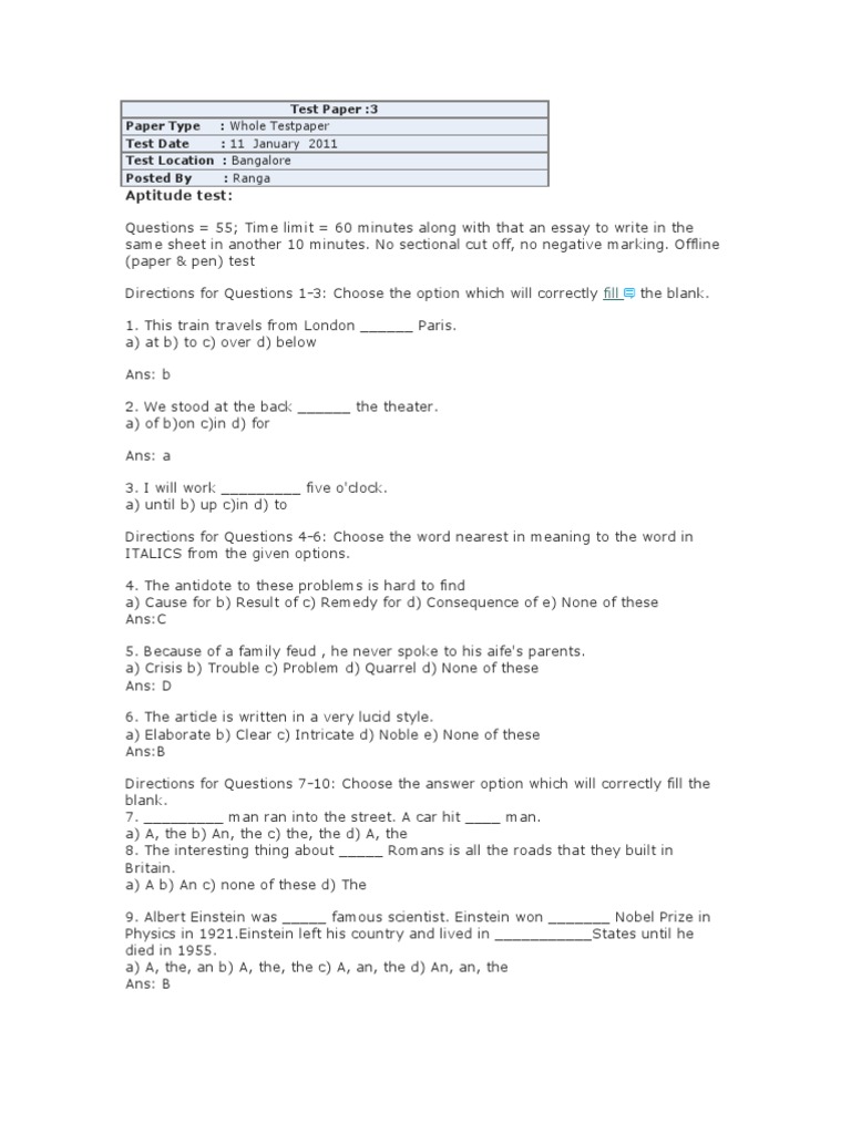 Infoysys Placement Paper | PDF | Mount Vesuvius | Volcano