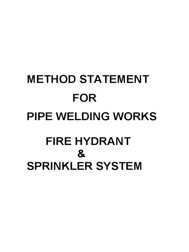 Method Work Statement Pipe Welding Works | PDF | Pipe (Fluid Conveyance ...
