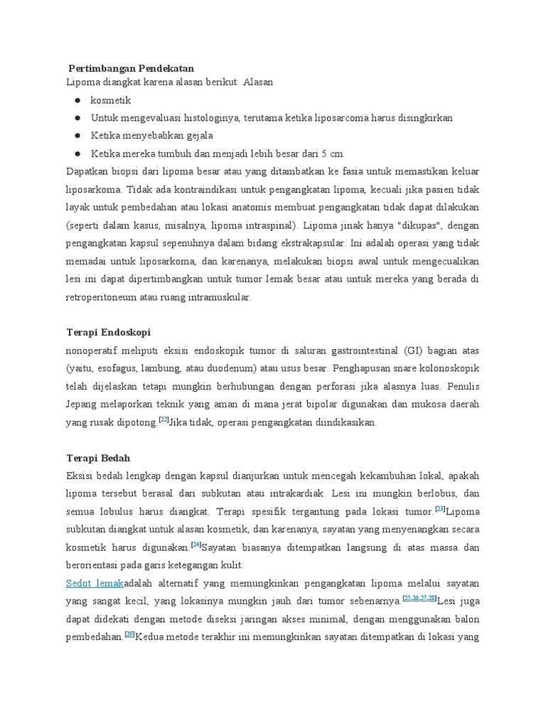Panduan Pengangkatan Lipoma: Metode dan Indikasi | PDF