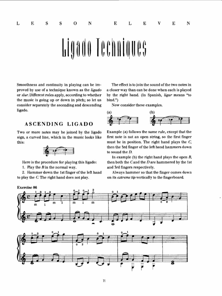 Lesson 11-Ligado Techniques | PDF | Musical Instruments | String ...