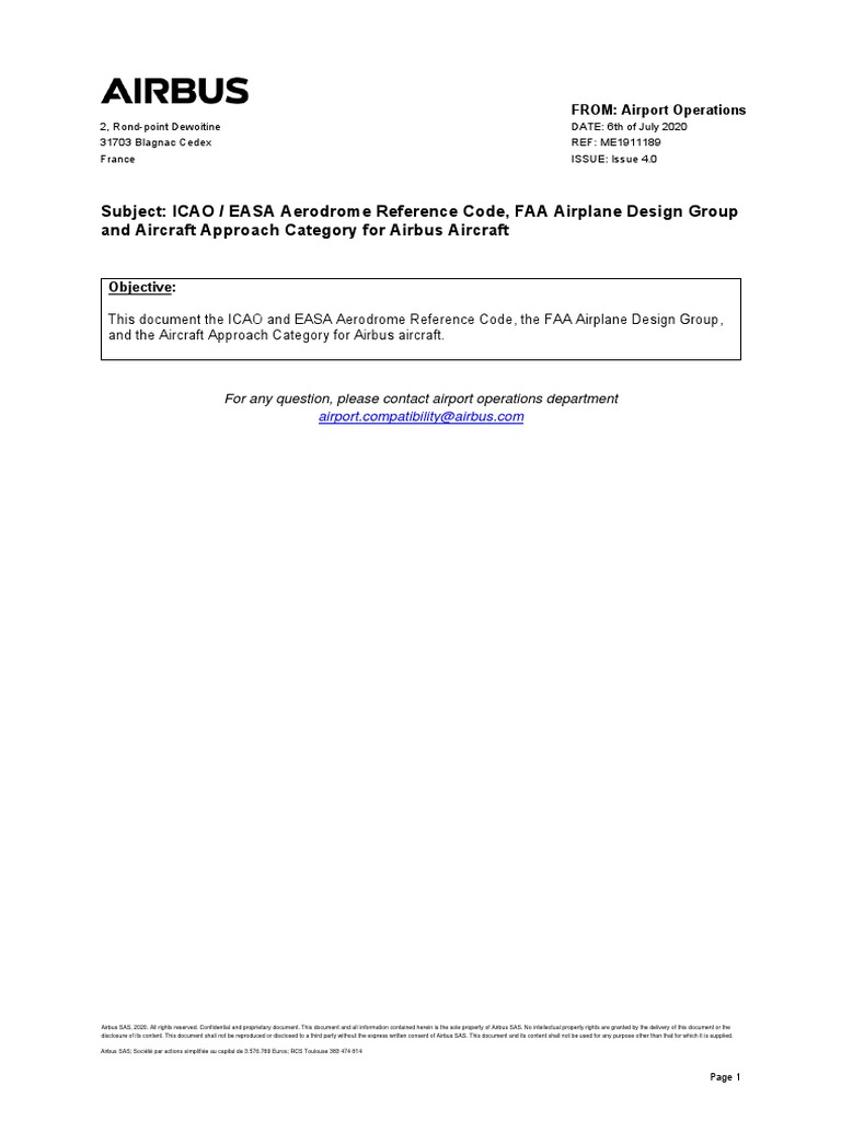Airbus Aircraft Design Group Codes | PDF | Aviation | Aircraft