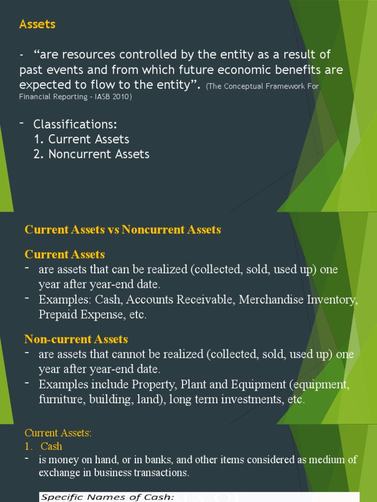Assets: (The Conceptual Framework For Financial Reporting - IASB 2010 ...