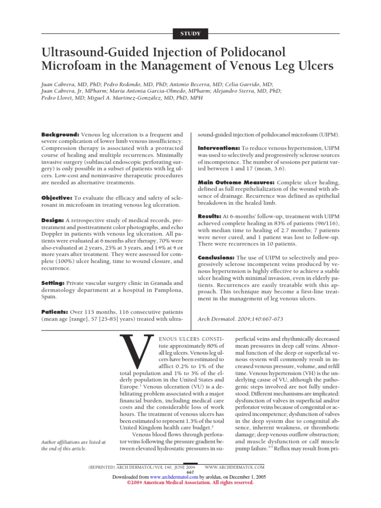 Ultrasound-Guided Injection of Polidocanol Microfoam in The Management ...