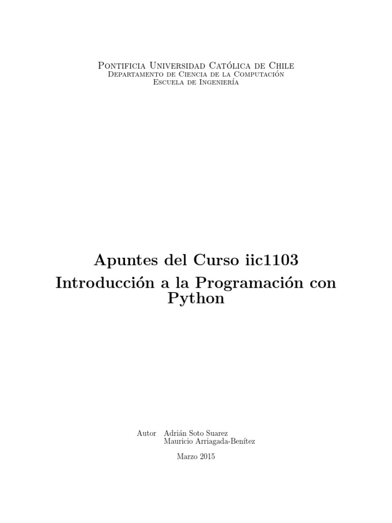Guia Python 2015 - Soto, Arriagada | PDF | Python (lenguaje de programación) | Algoritmos