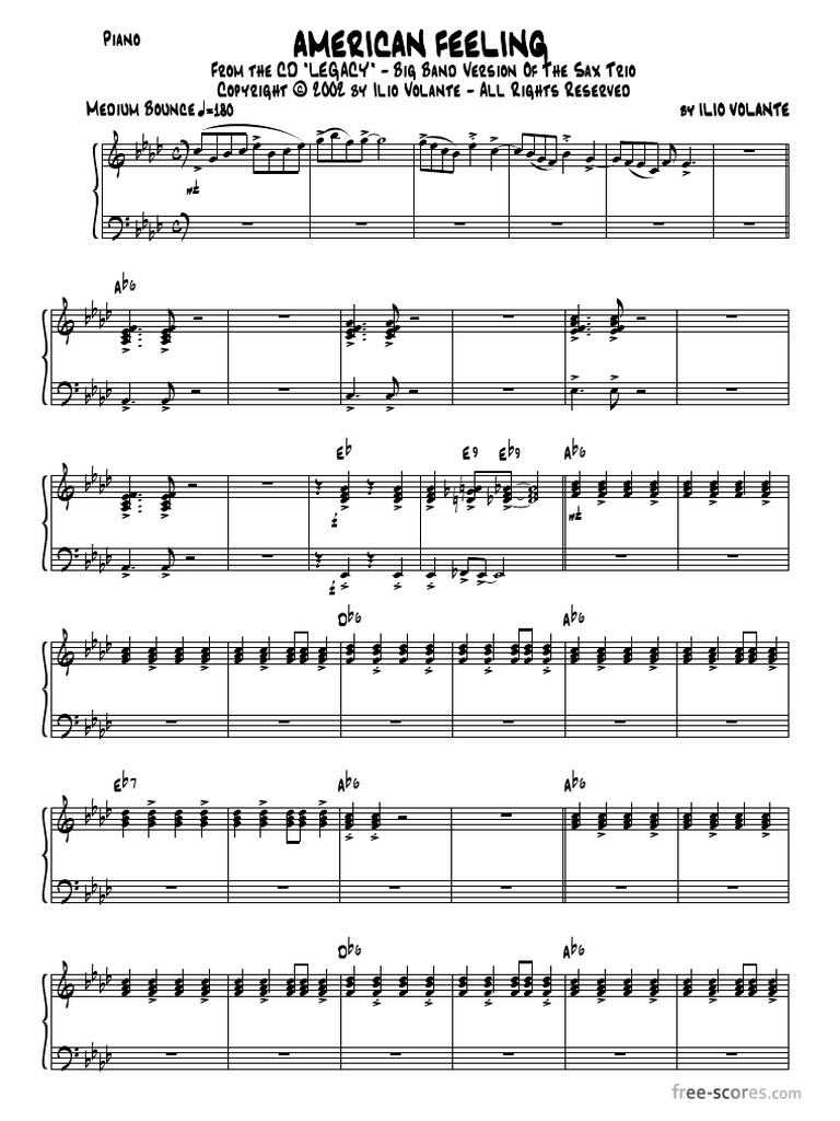 American-Feeling - Volante-Ilio XreducedBband Piano | PDF | Graphèmes ...