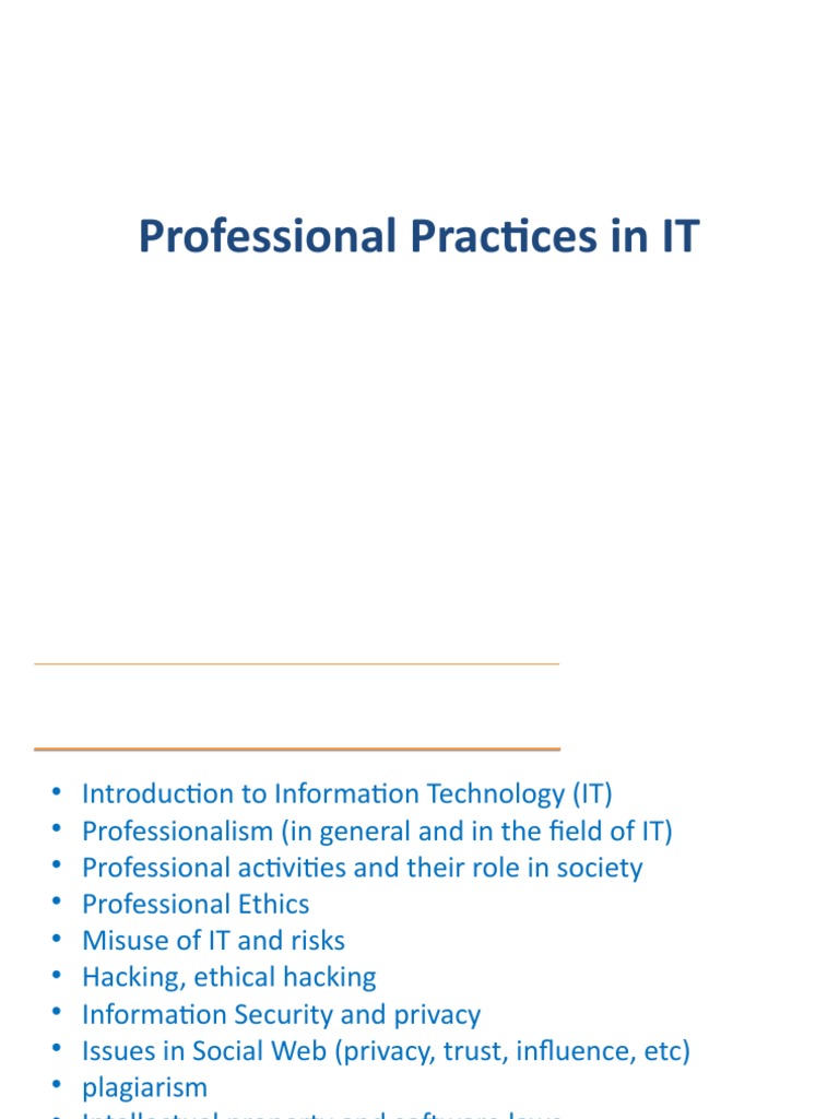 Professional Practices in IT | PDF | Internet | Workstation