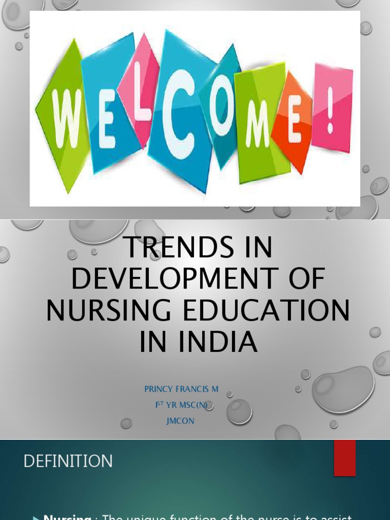 Trends in Development of Nursing Education in India | PDF | Nursing ...