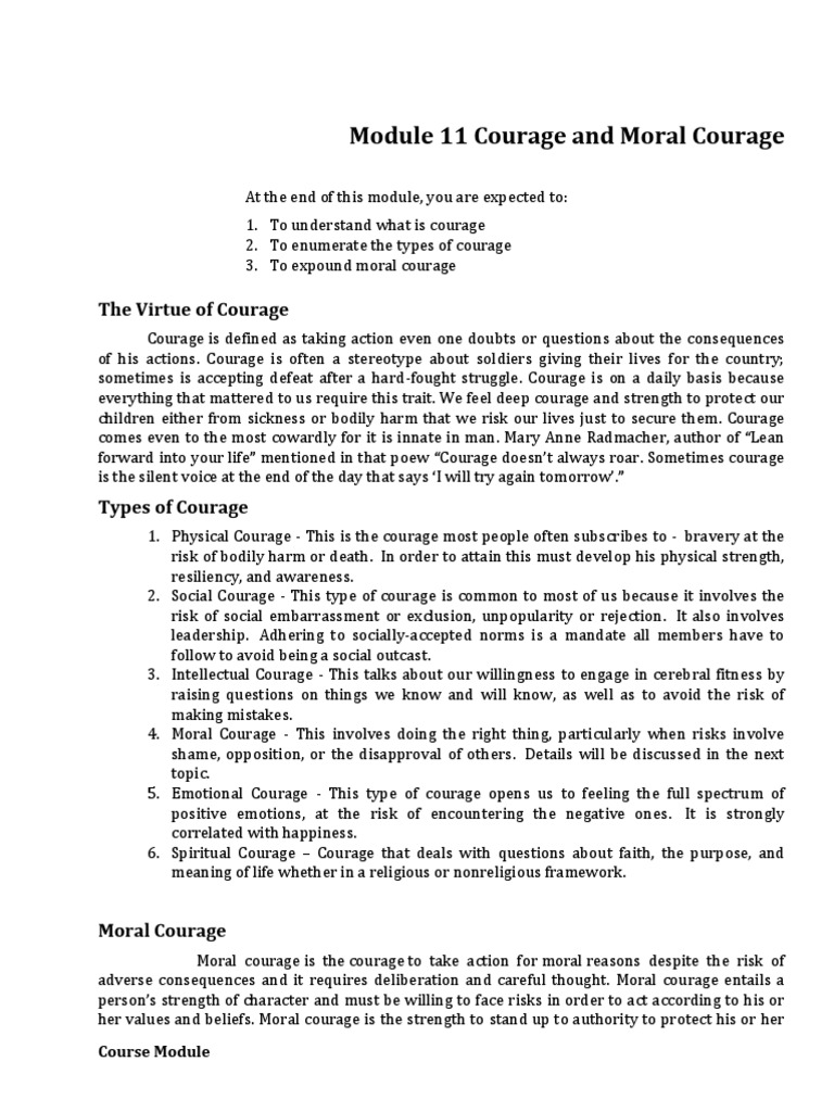 W11 - Module 011-Ethics Through Thick and Thin - Courage and Moral ...